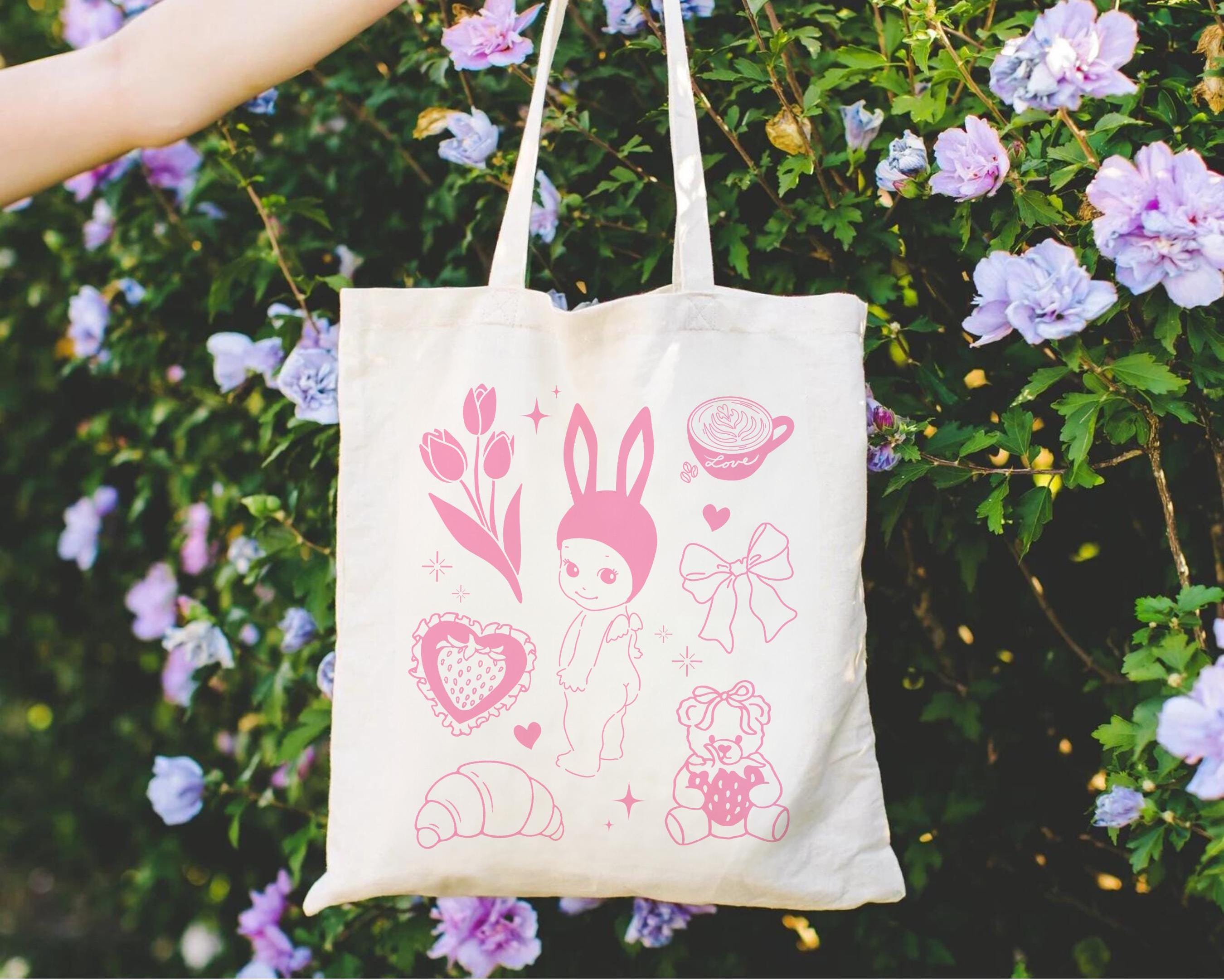 Sonny Angel Tote Bag Kewpie Cherub Book Bag Girly Coquette Bow Soft ...