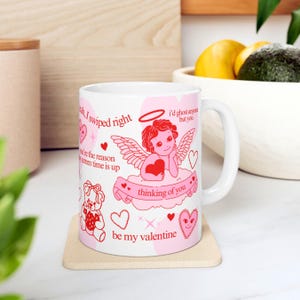 Sonny Angel Valentines Day Mug Pink Kewpie Cherub Ceramic Coffee Cup ...
