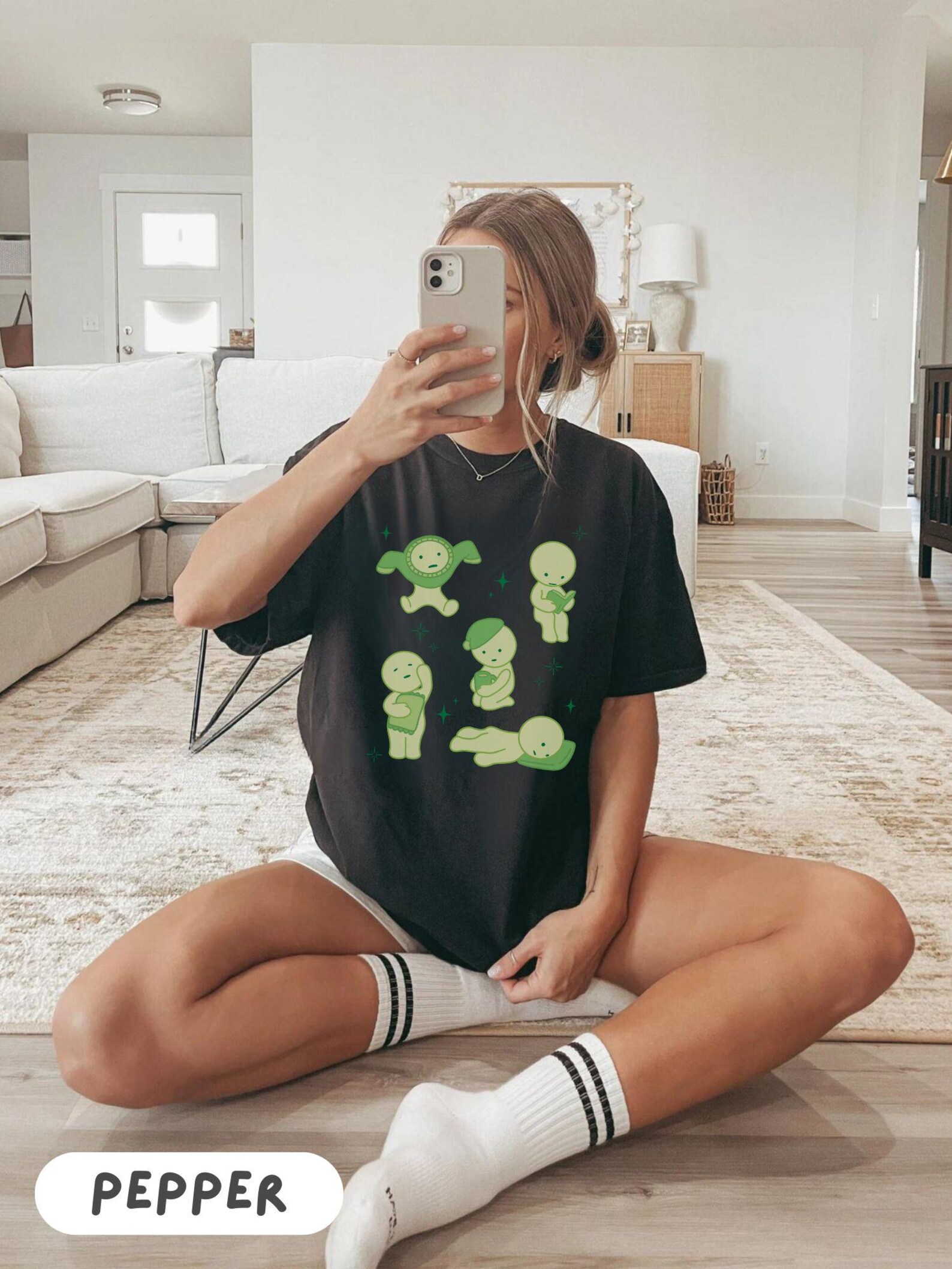 Cute Smiski Shirt Y2K 90s Homebody Club Graphic Tee Smiski Comfort ...