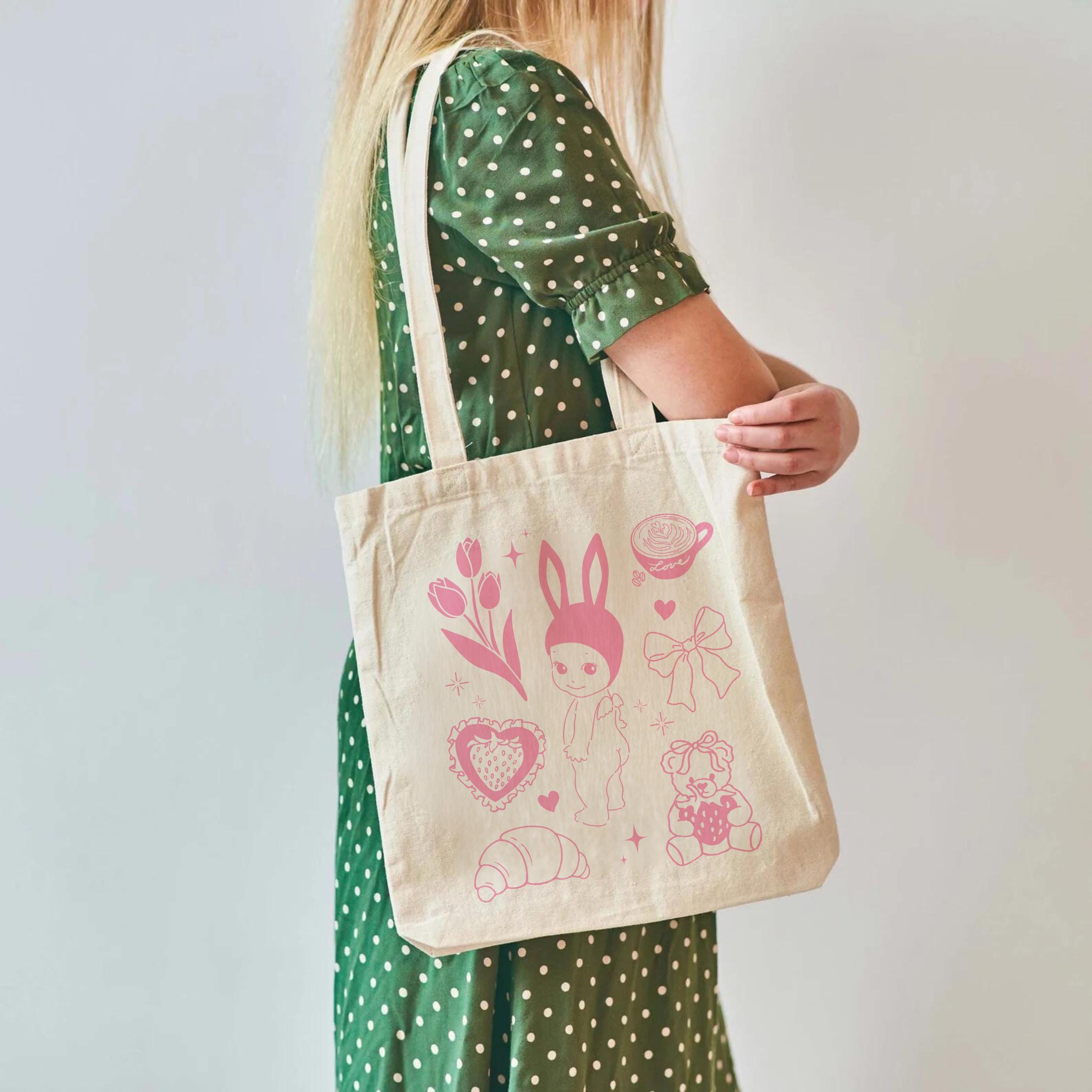 Sonny Angel Tote Bag Kewpie Cherub Book Bag Girly Coquette Bow Soft ...