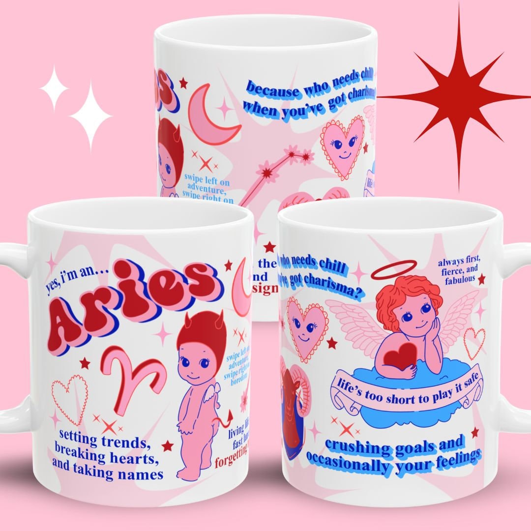 Funny Aries Zodiac Mug Sonny Angel Aries Gift Astrology Lover Ceramic ...