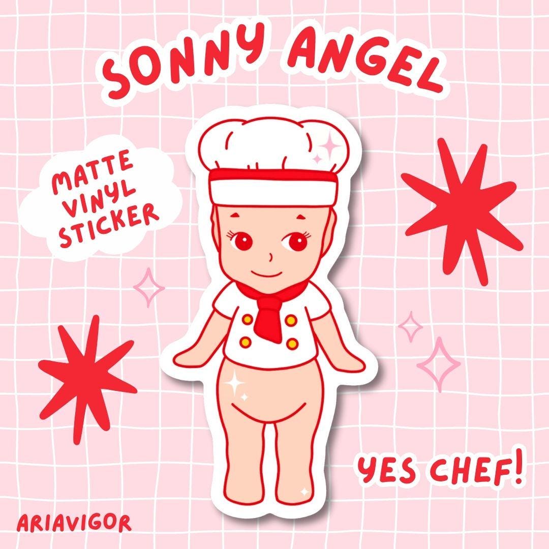 Sonny Angel Sticker Yes Chef Cute Kewpie Cherub Vinyl Sticker Matte ...