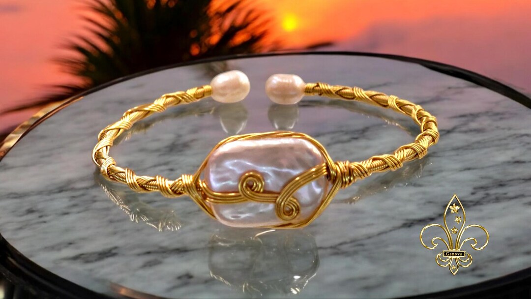 Fresh Water Pearls Cuff Bracelets Wire Wrapped - Etsy