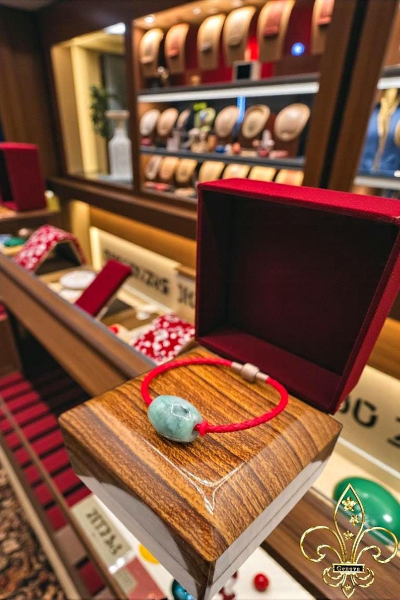 NATURAL JADE BEAD Barrel Leather Macrame Open up (hand Size 7. 5) - Etsy