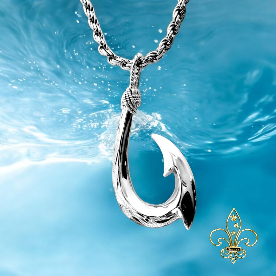 Solid 925 Hand Carved Hawaiian Fish Hook Pendant is a Symbol of ...