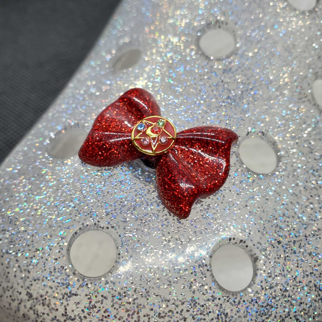 Custom Sailor Moon Glitter Bow Crocs Jibbitz Charm Custom, Handmade ...