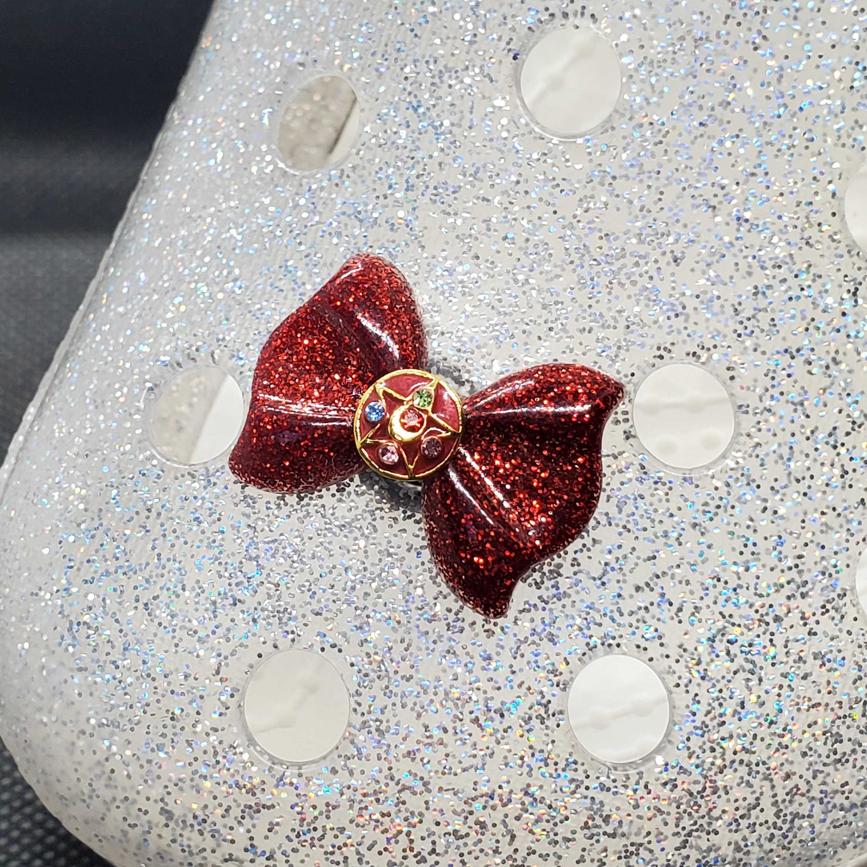 Custom Sailor Moon Glitter Bow Crocs Jibbitz Charm Custom, Handmade ...