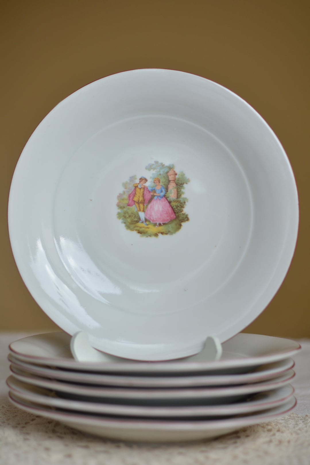 Vintage Bulgarian Porcelain Service Dinner Festive Plates Set With ...