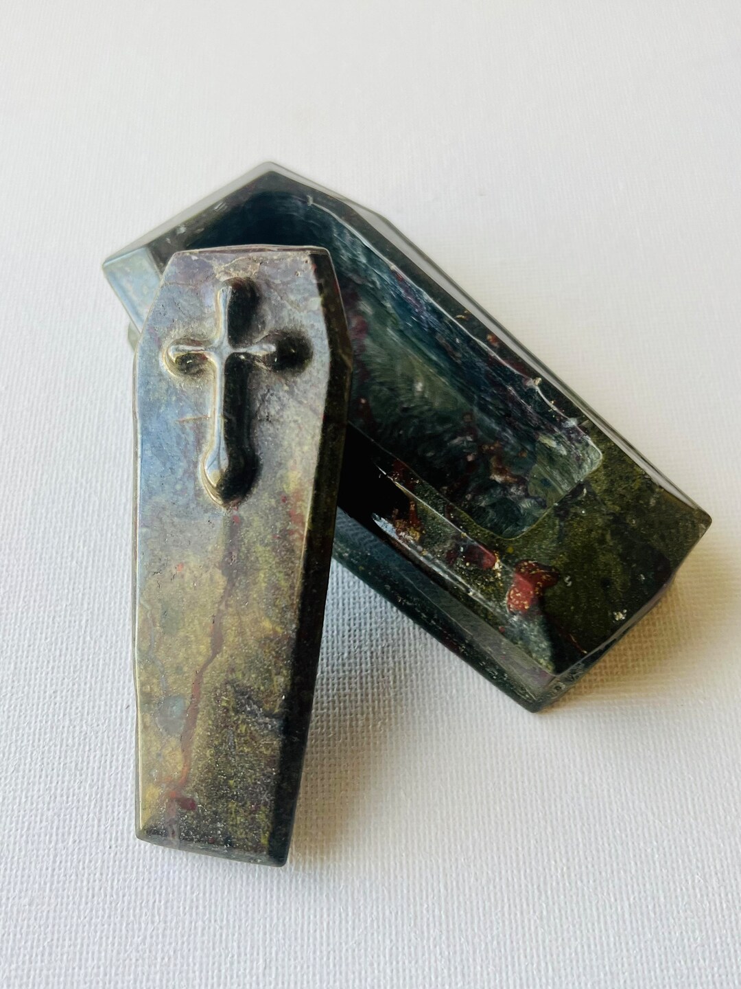Dragon Blood Jasper Coffin Container Crystal Carving Ornament Gift ...
