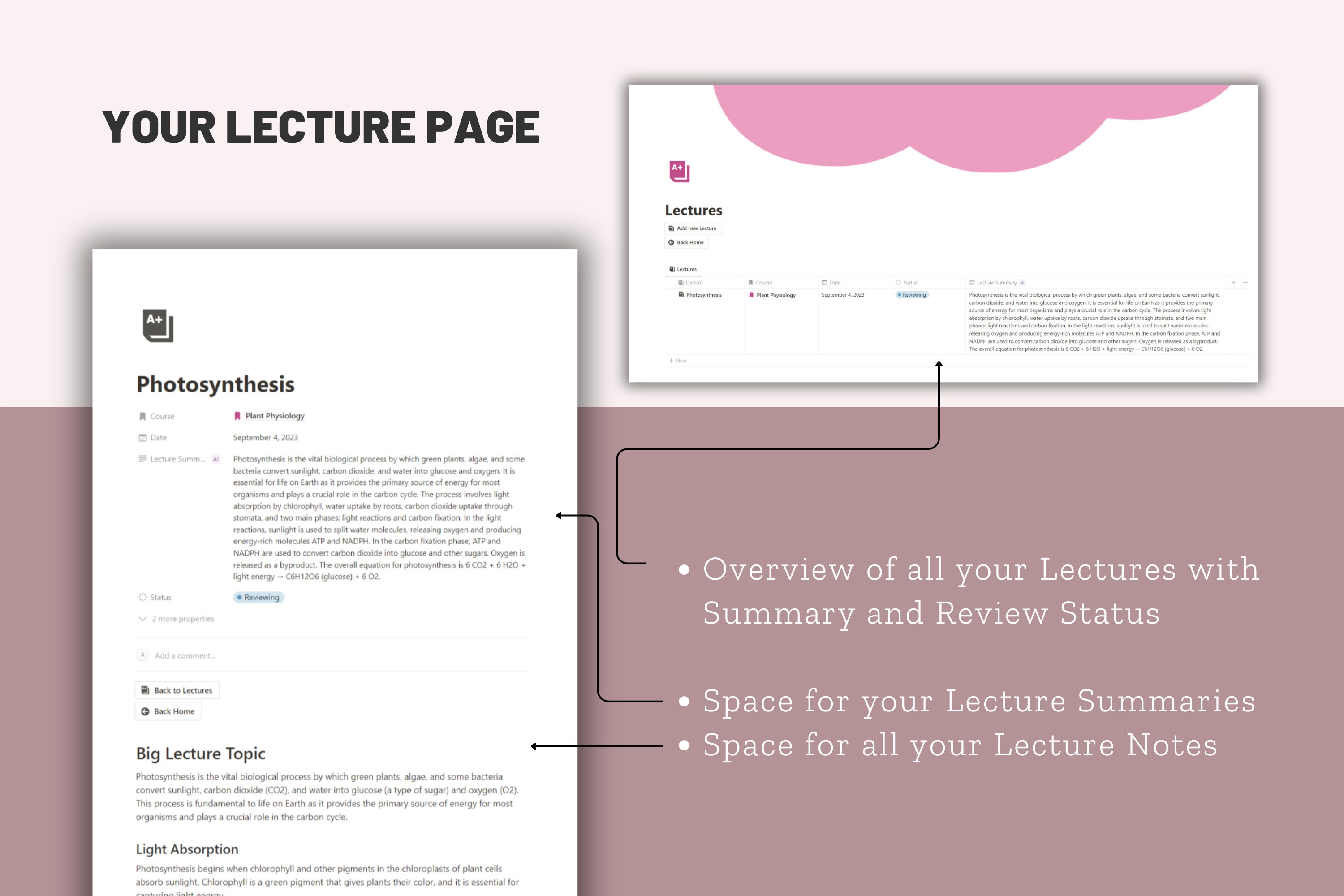 Notion Student Planner | Academic Dashboard | University Life | Course ...