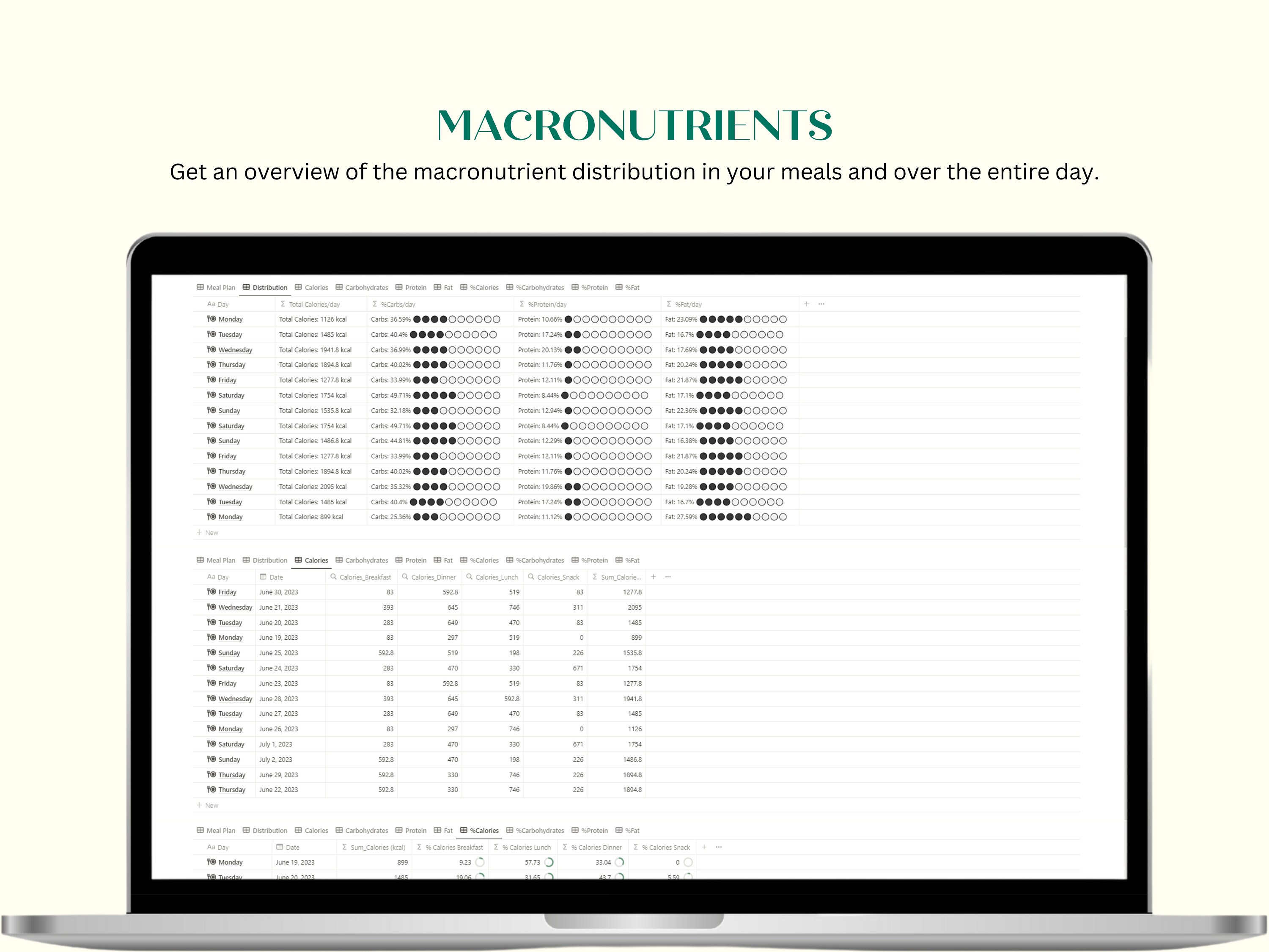 Notion Food Diary | Meal Planner | Recipe Book | Macronutrient ...