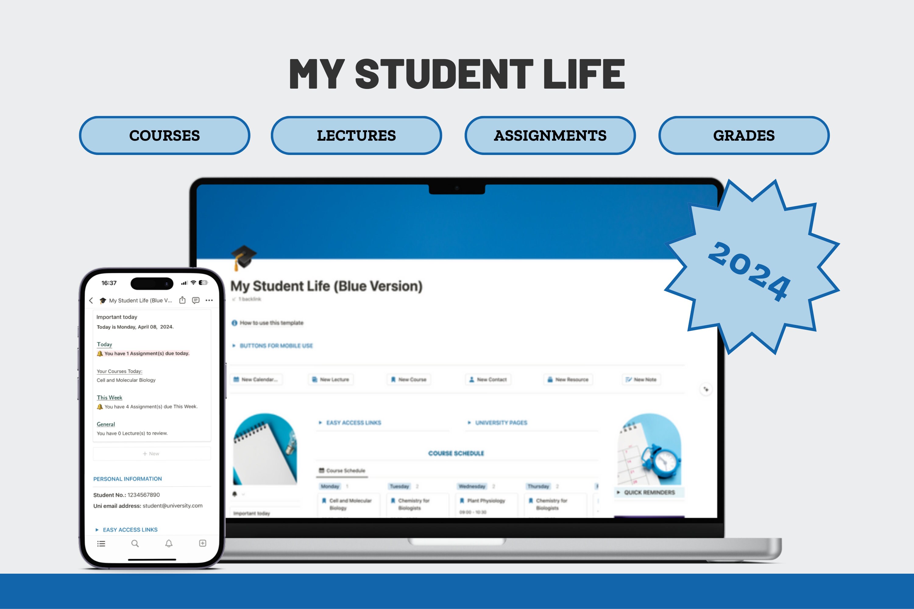 Notion Student Planner | Academic Dashboard | University Life | Course ...