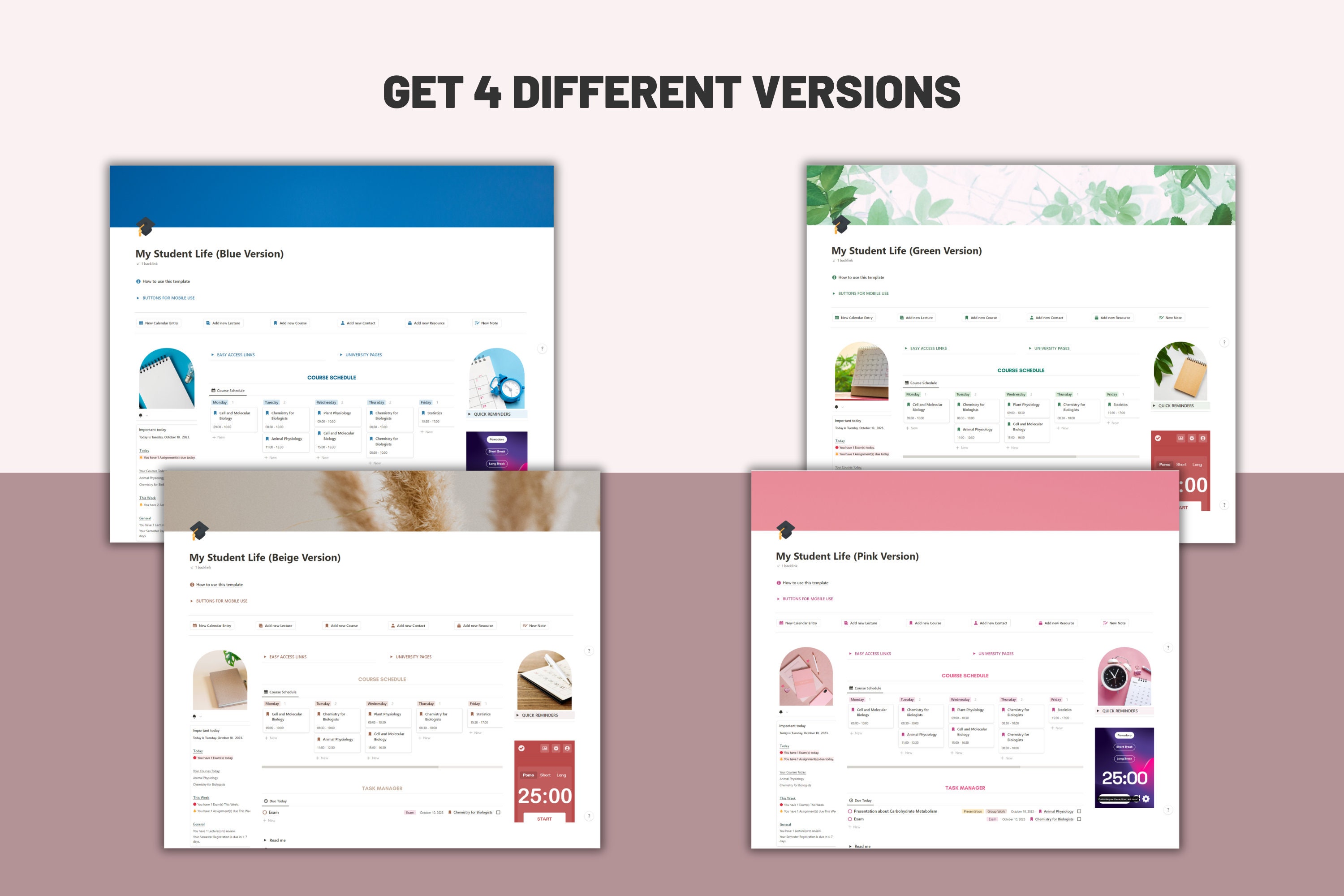 Notion Student Planner | Academic Dashboard | University Life | Course ...