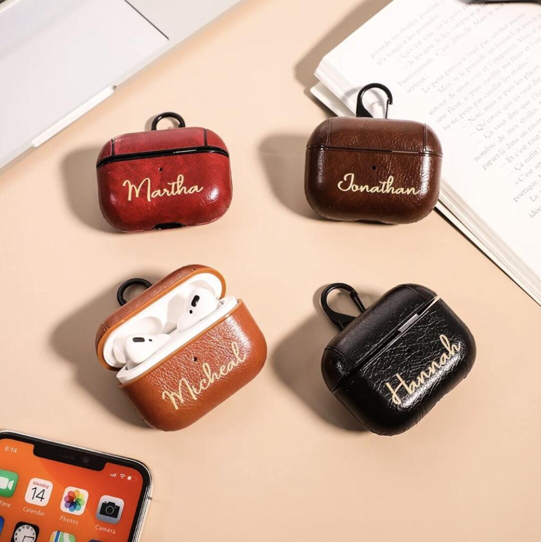 Personalised Leather Airpods Pro Case, Customised Holder, Handcrafted ...