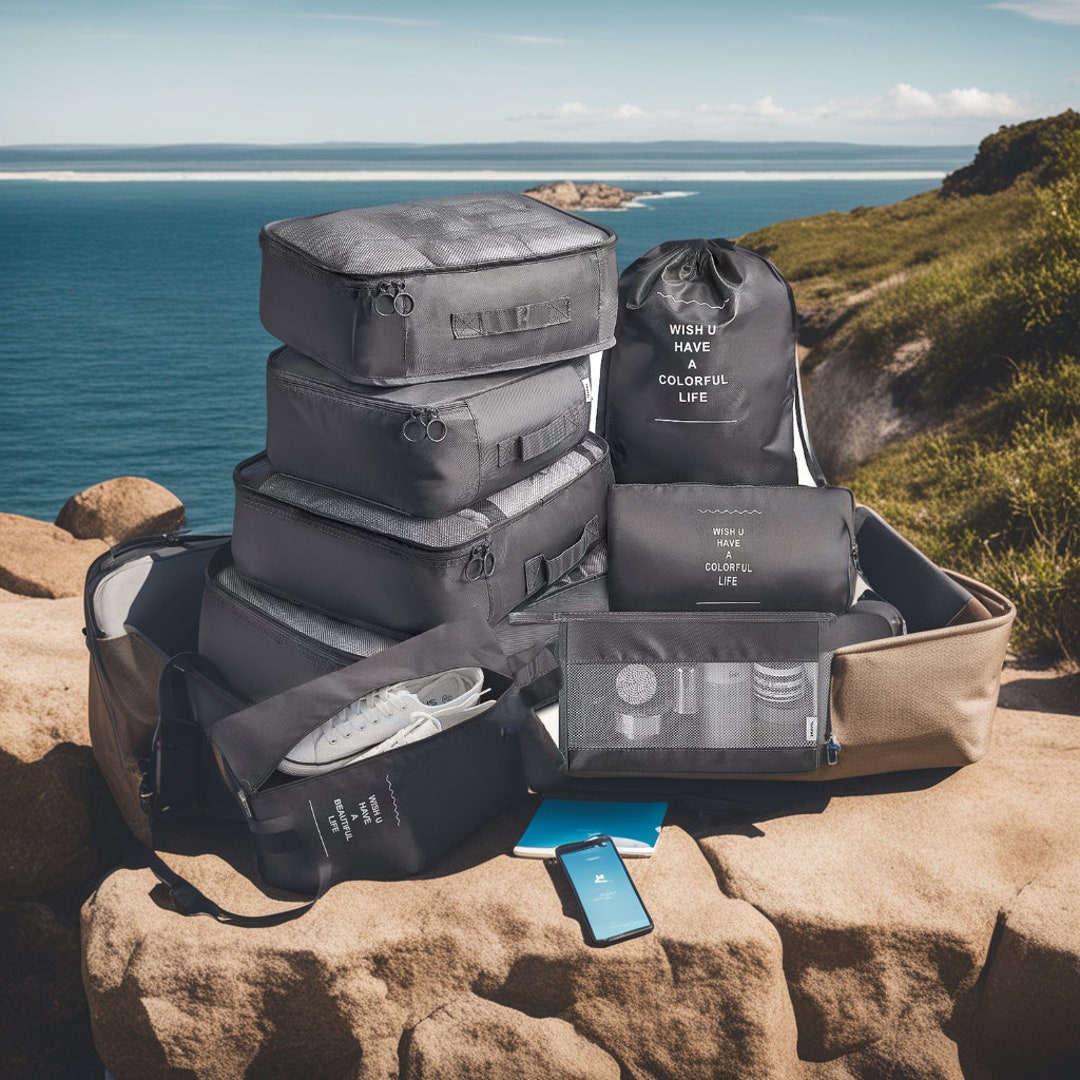 Suitcase Travel Packing Cubes Set of 8, Luggage Organizers, Travel ...