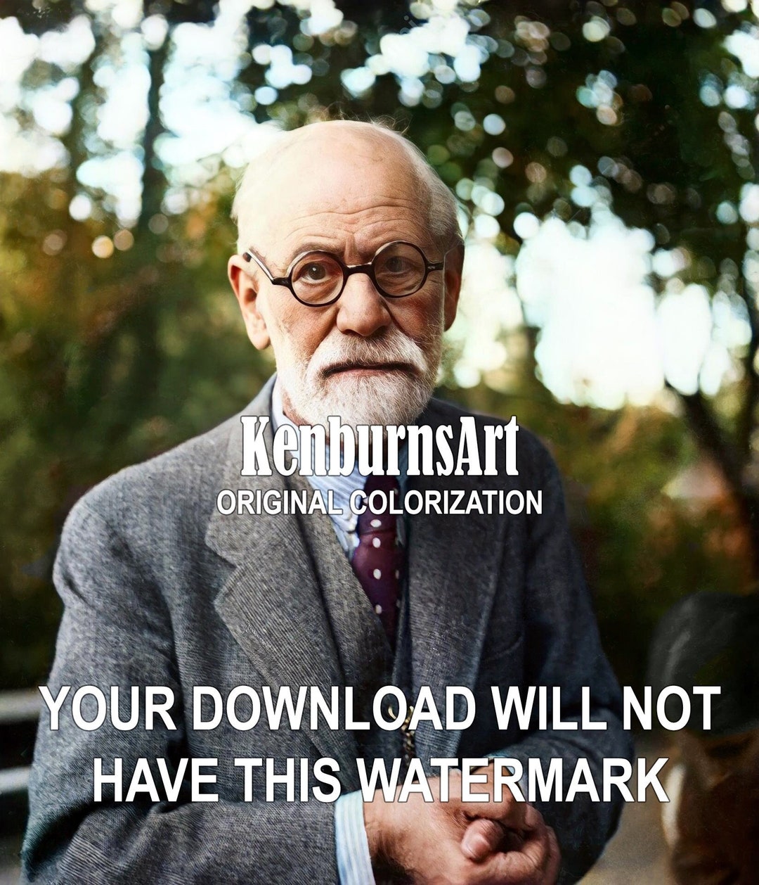 Sigmund Freud Digital Portrait - Colorized Portrait, Inspirational ...