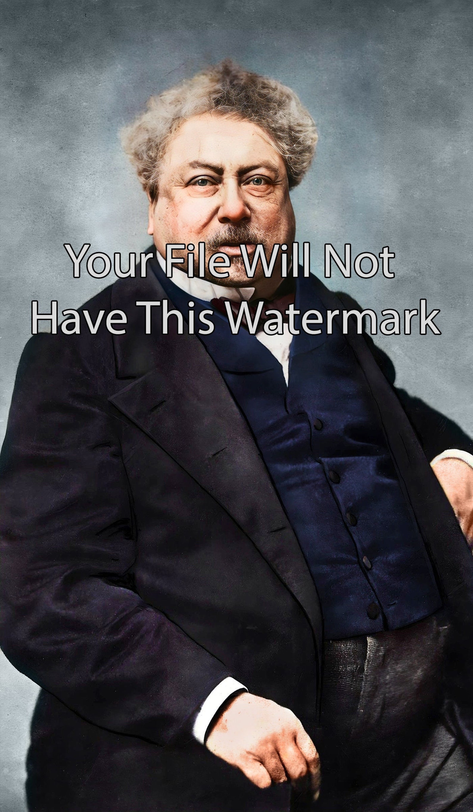 Alexandre Dumas Digital Portrait - Colorized Photo, Unique High-res ...