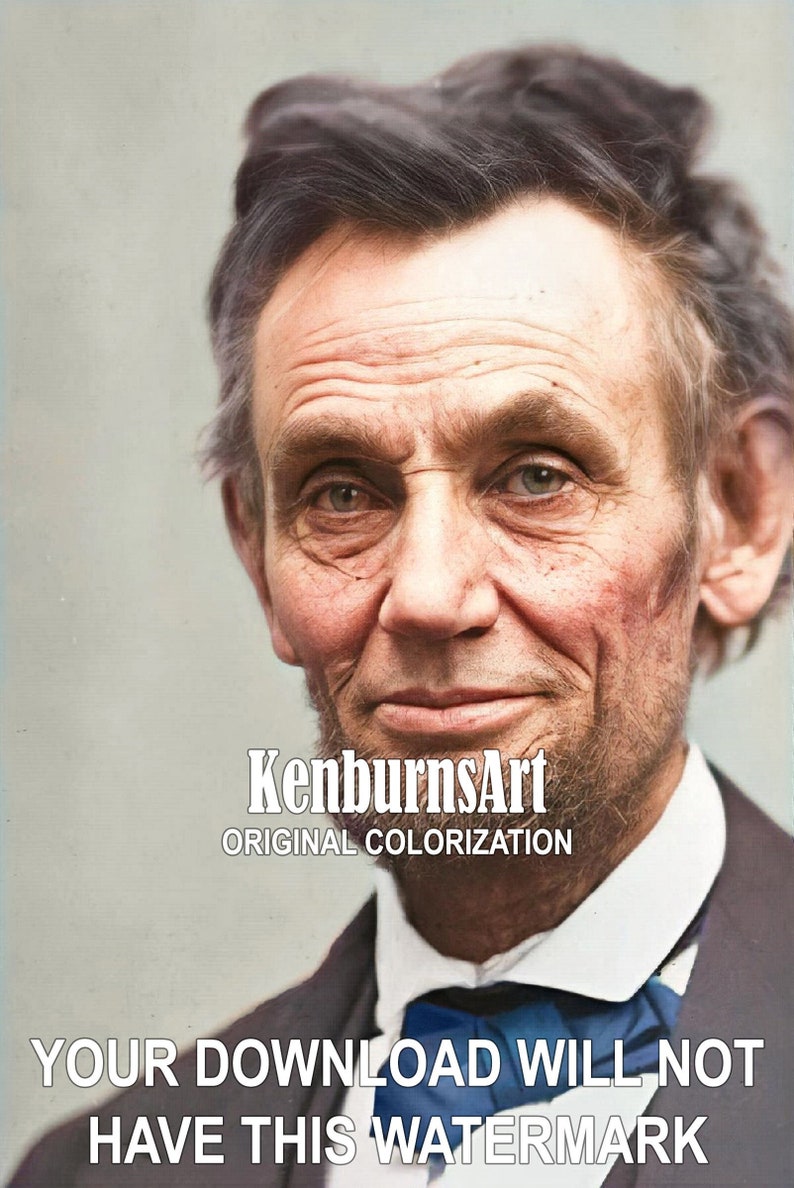 Abraham Lincoln Digital Portrait - Colorized Historical Photo ...