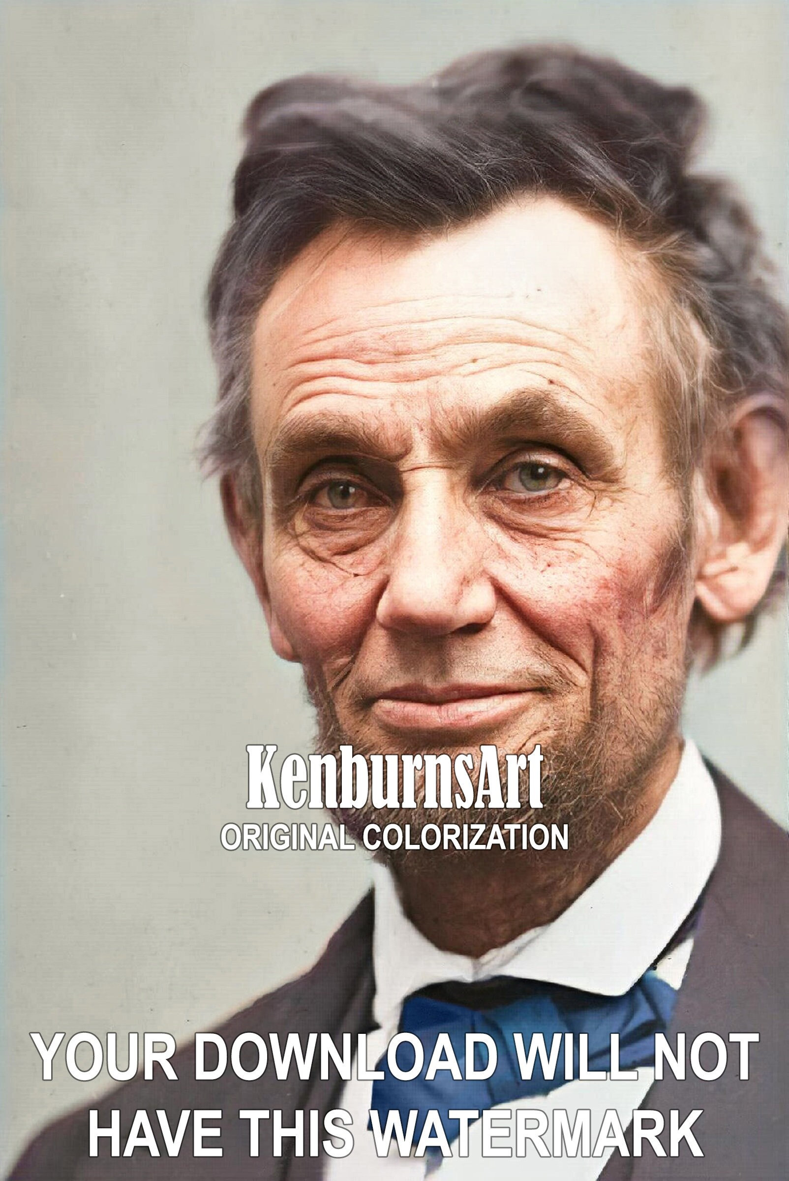 Abraham Lincoln Digital Portrait - Colorized Historical Photo ...