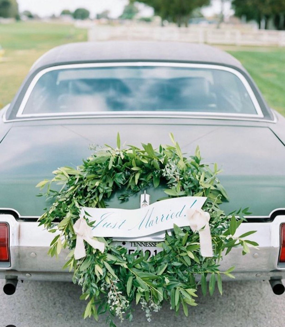 Just Married Cardstock Sign With Ribbon for Wedding Getaway Car, Just ...