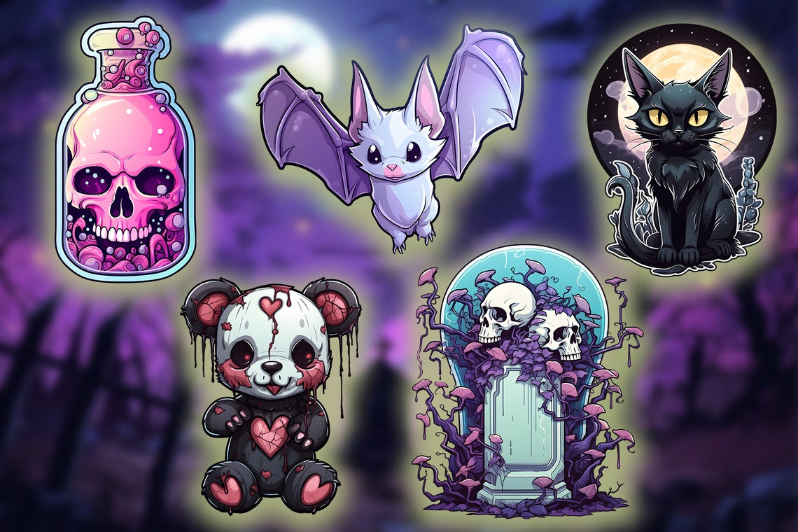 Gothic Clip Art Png Horror Art Files Spooky Downloadable Sticker Png ...
