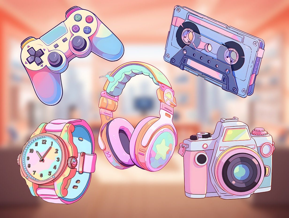 Clip Art Vector Tech Png Electronic Art File Cute Colorful Downloadable ...