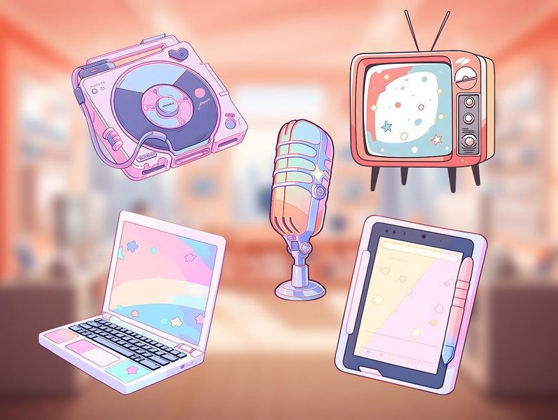 Clip Art Vector Tech Png Electronic Art File Cute Colorful Downloadable ...