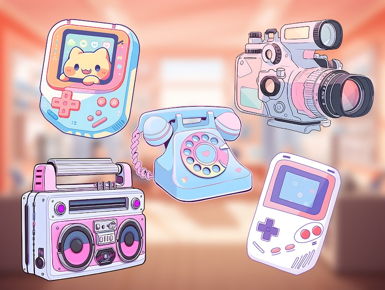 Clip Art Vector Tech Png Electronic Art File Cute Colorful Downloadable ...