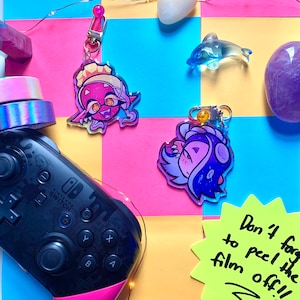 Splatoon 3 Shiver & Frye (2.5" Rainbow Acrylic Charm, Glitter Epoxy) - Etsy