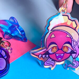 Splatoon 3 Shiver & Frye (2.5" Rainbow Acrylic Charm, Glitter Epoxy) - Etsy