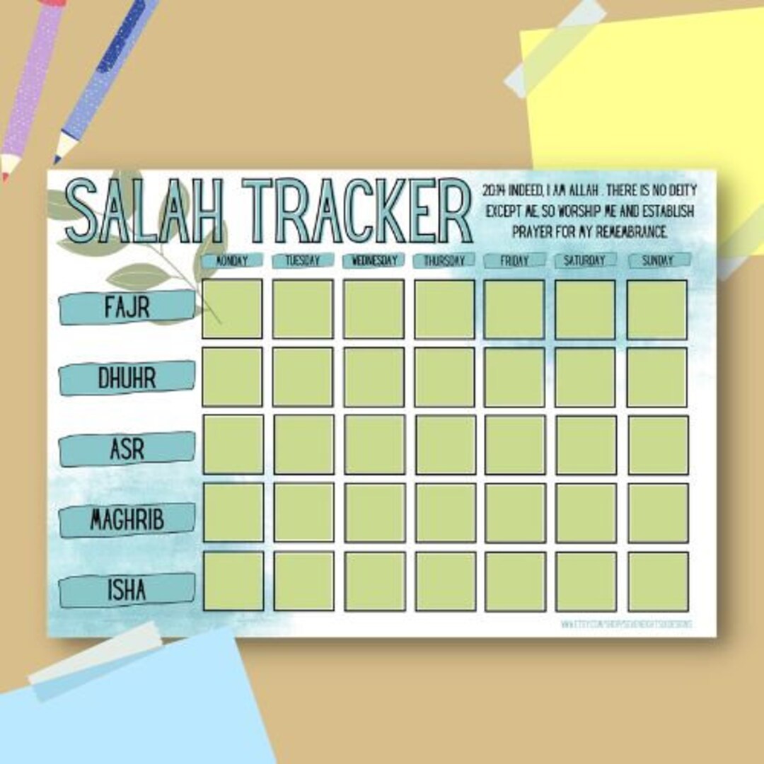 Salah Tracker Printable - Etsy
