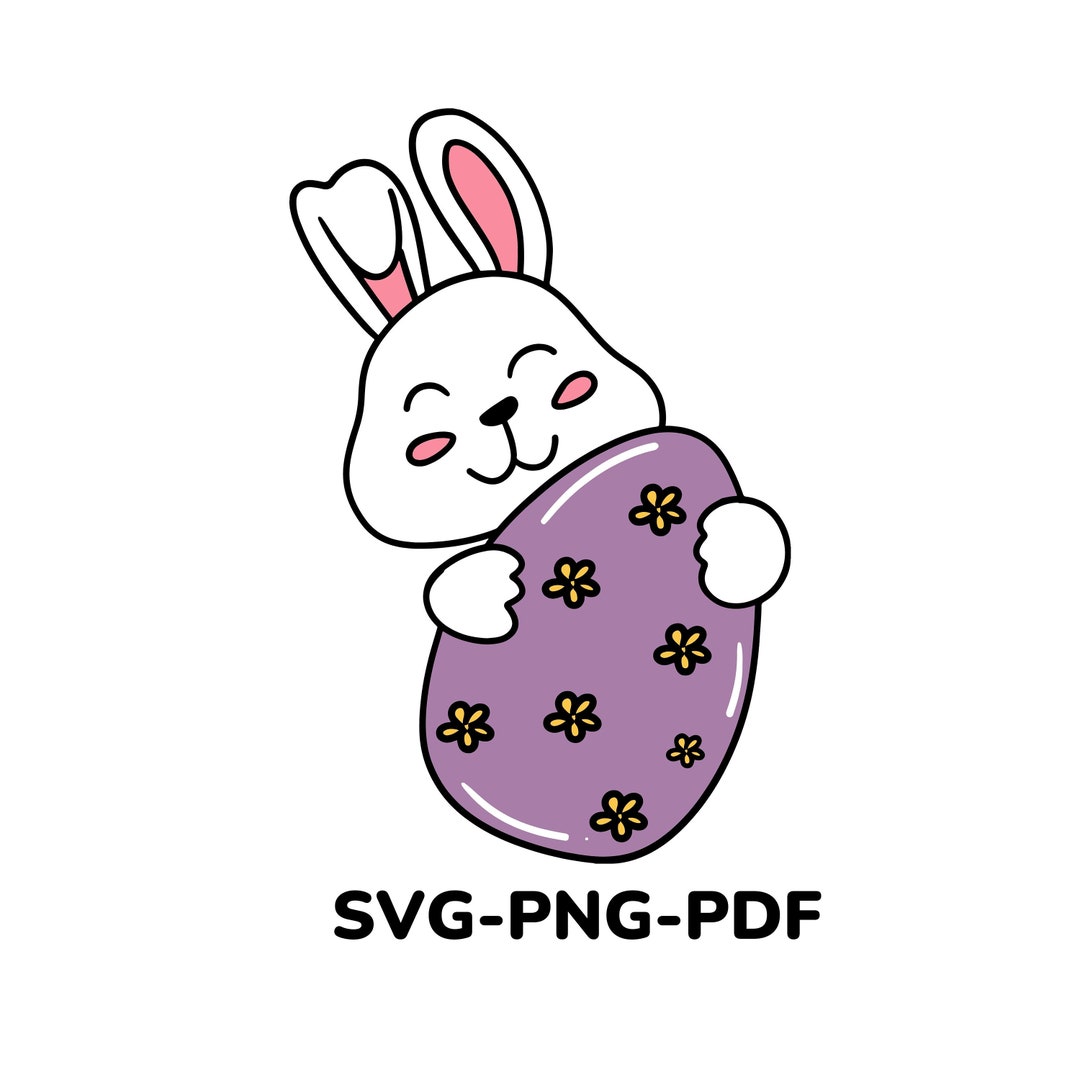 Easter Clipart, Floral Bunny SVG, Happy Easter Svg, Bunny Face Svg ...