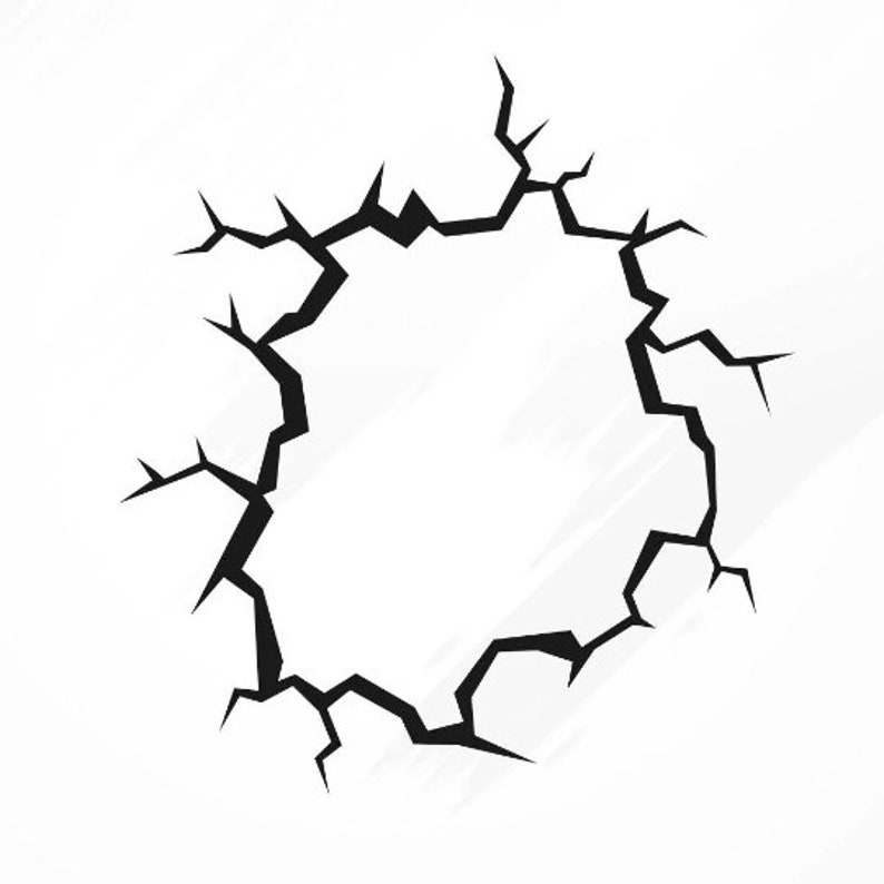 Cracked Wall SVG, Explosion Svg, Bullet Hole Svg, Broken Wall Svg ...