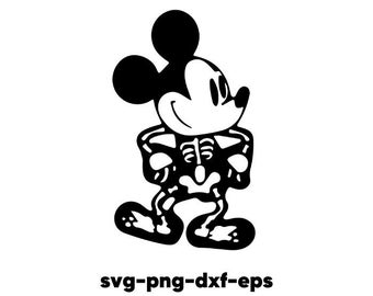 Svg Png Skeleton Mickey Skeleton Minnie Halloweendigital - Etsy