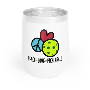 Pickleball Chill Wine Tumbler With Colorful Graphic - Etsy