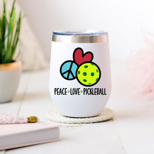 Pickleball Chill Wine Tumbler With Colorful Graphic - Etsy