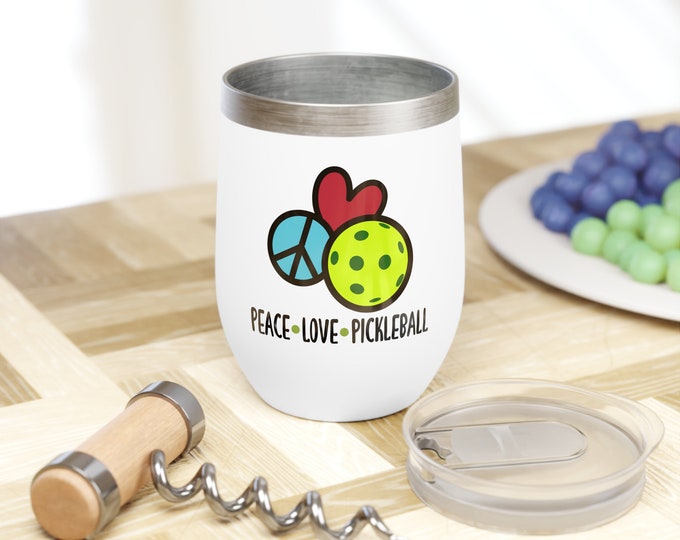 Pickleball Chill Wine Tumbler With Colorful Graphic - Etsy