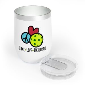 Pickleball Chill Wine Tumbler With Colorful Graphic - Etsy