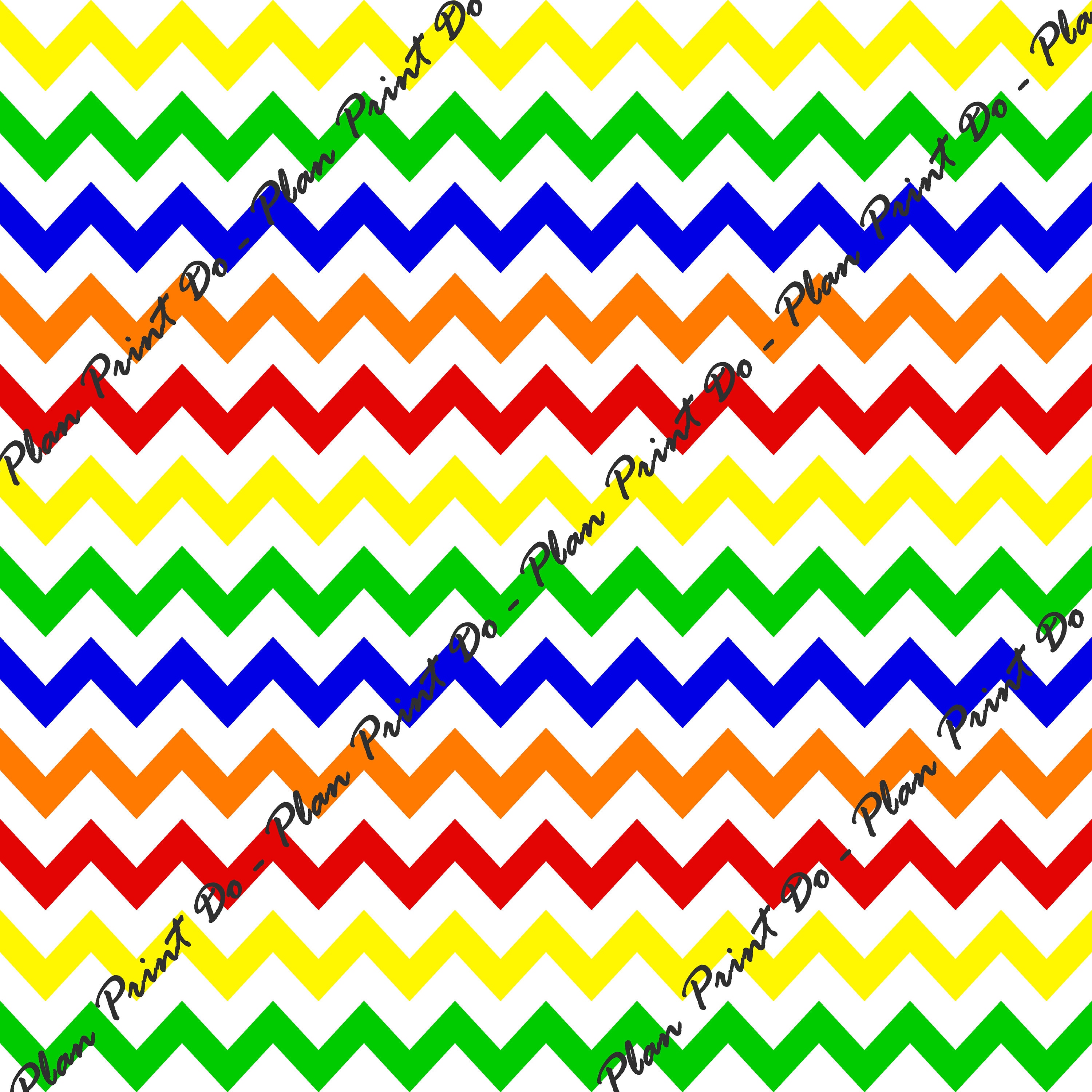 Digital Download Chevron Primary Colors Paper Pack 12 Papers - Etsy