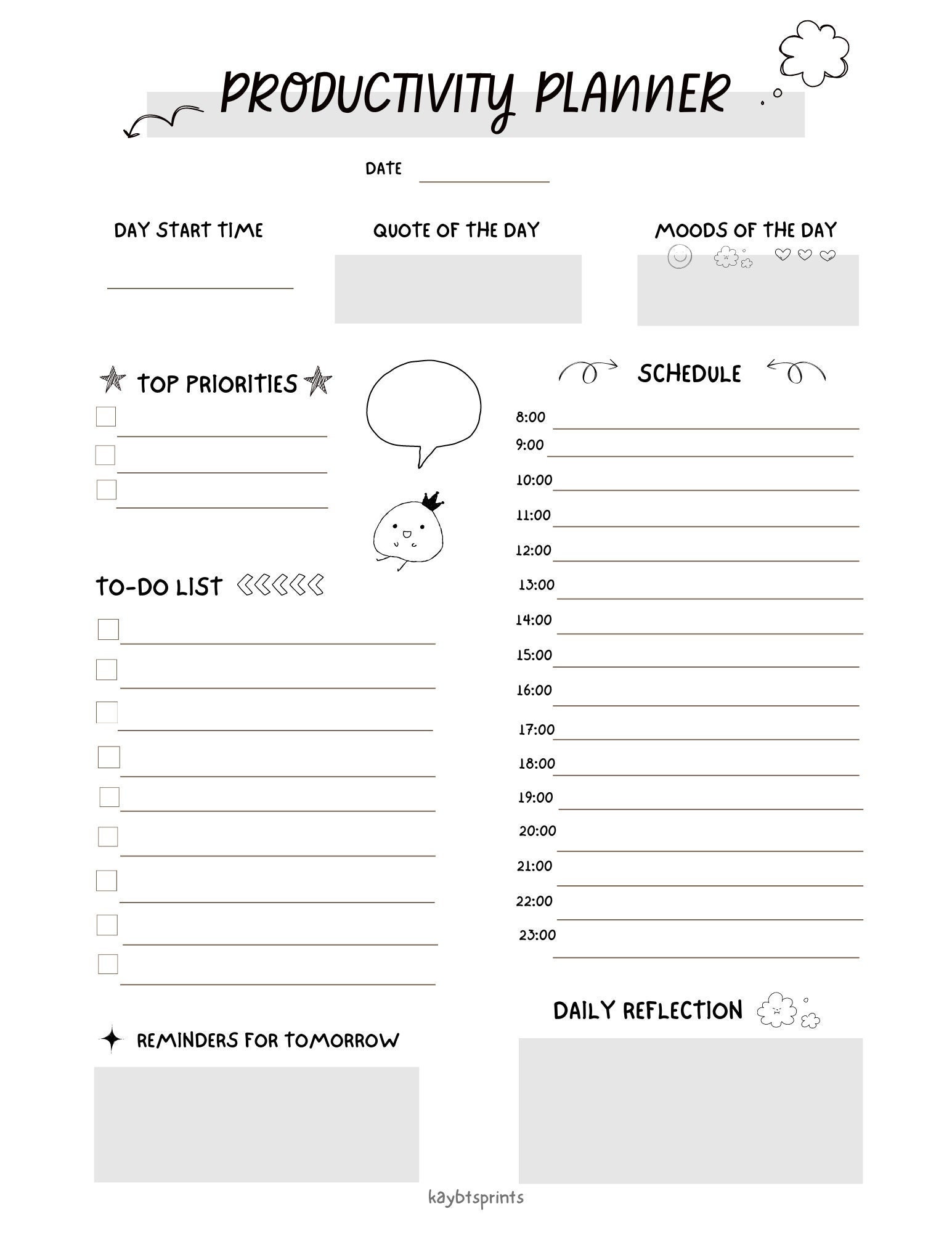 Cute Digital Planner, Instant Download, Minimal Productivity Planner ...