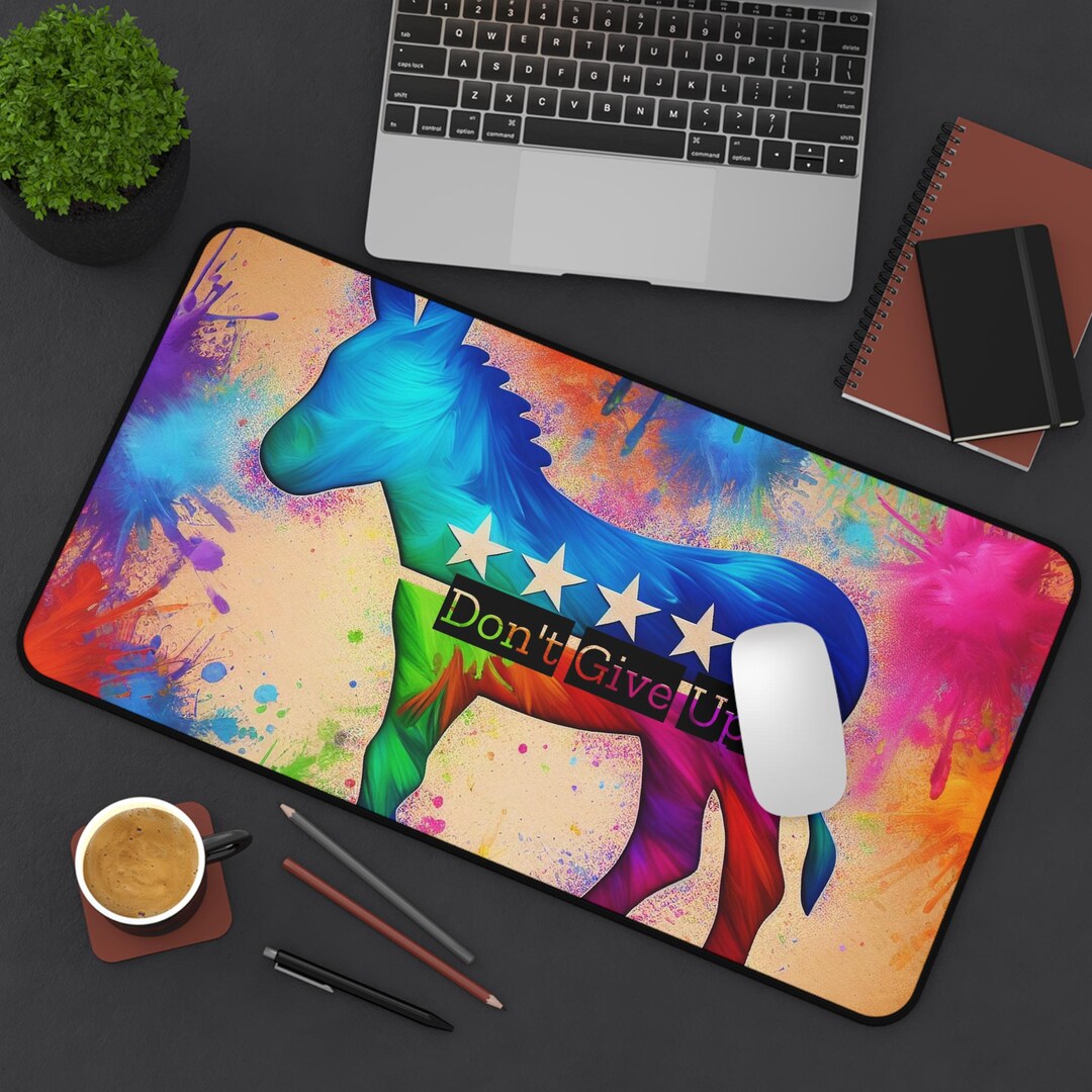 Colorful Donkey Desk Mat Mouse Pad - Motivational Office Decor, Cute ...