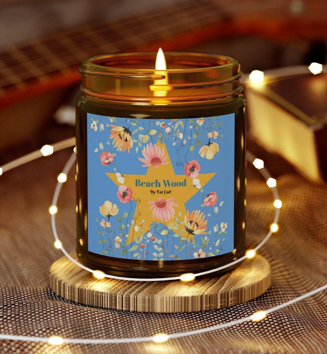 Beach Wood Scented Candles, Sandy Beach Wood Candle, 4oz, 9oz, Fat Cat ...
