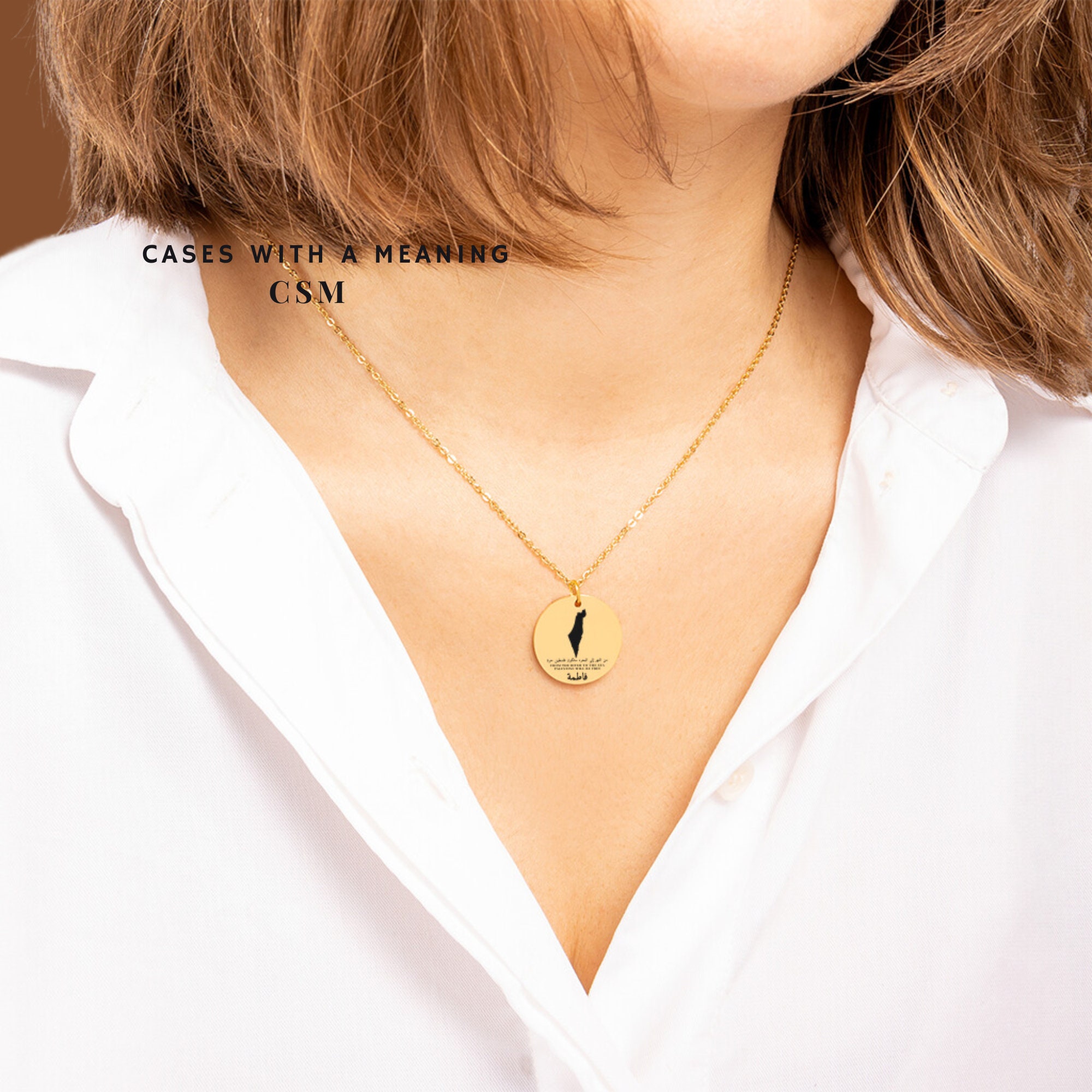 Palestine Necklace Gaza Necklace Personalised 18K Gold - Etsy UK