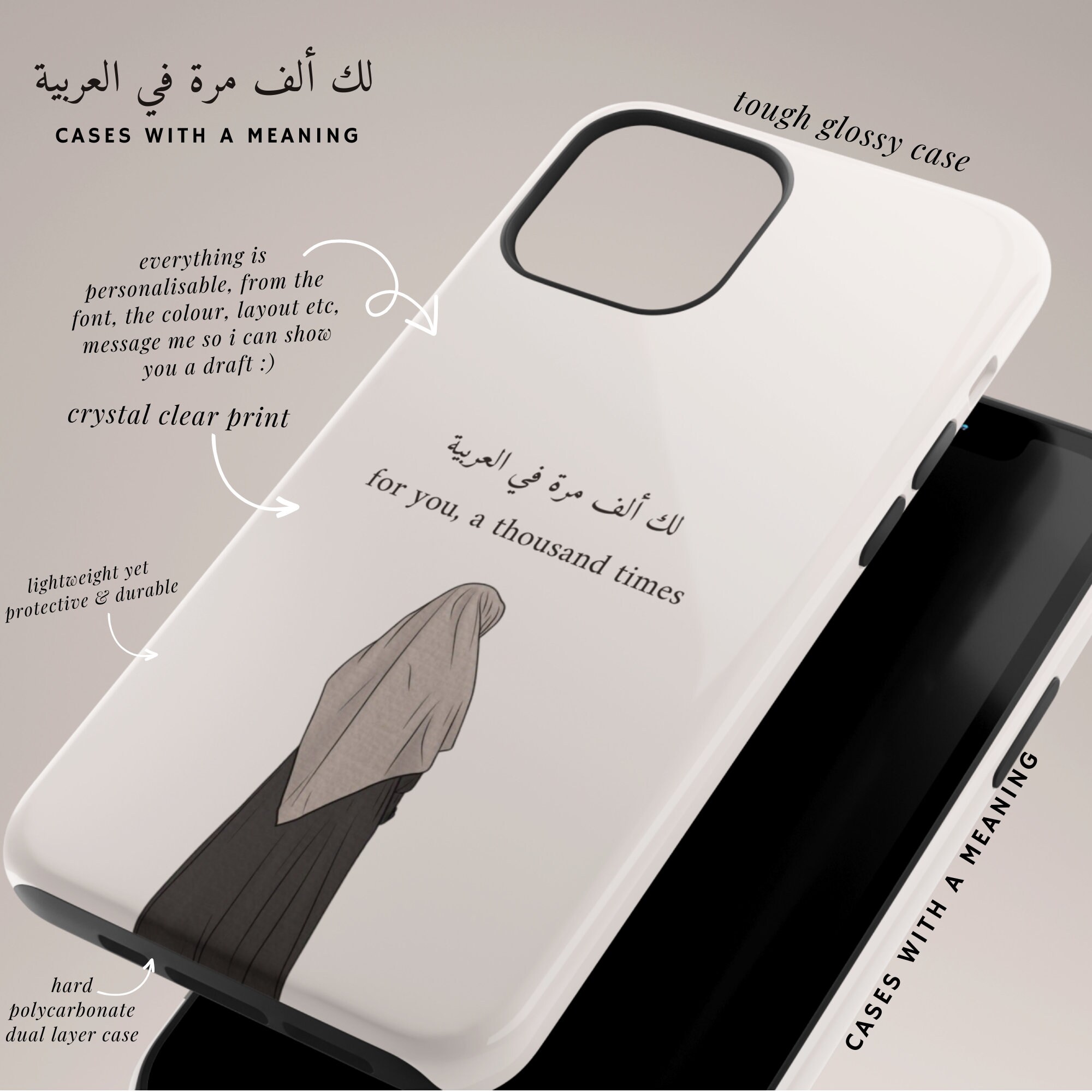 Personalised Hijabi Muslim Name Meaning iPhone Case, Personalised ...