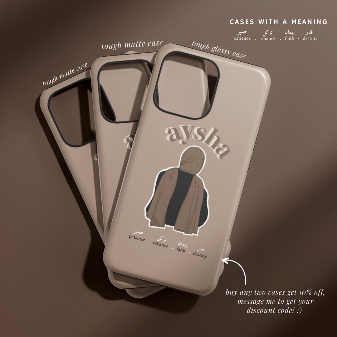 Personalised Hijabi Muslim Name Meaning iPhone Case, Personalised ...