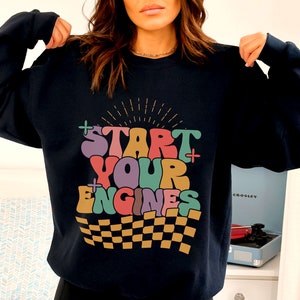 Start Your Engines PNG, Checkered Flags Design, Raceday Groovy Design ...