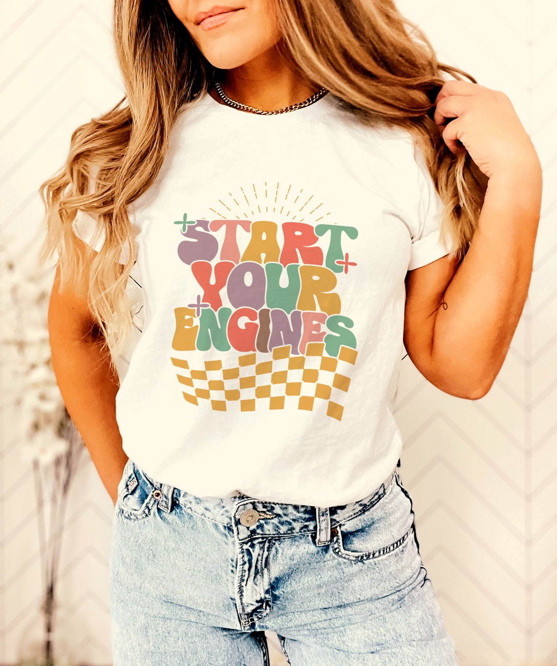Start Your Engines PNG Checkered Flags Design Raceday Groovy - Etsy