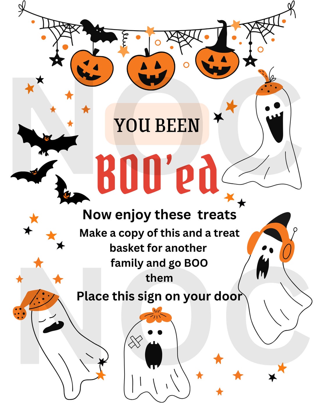 You Been Boo'ed Flyer: Halloween Fun, Neighbor Gift, Fun With Friends ...