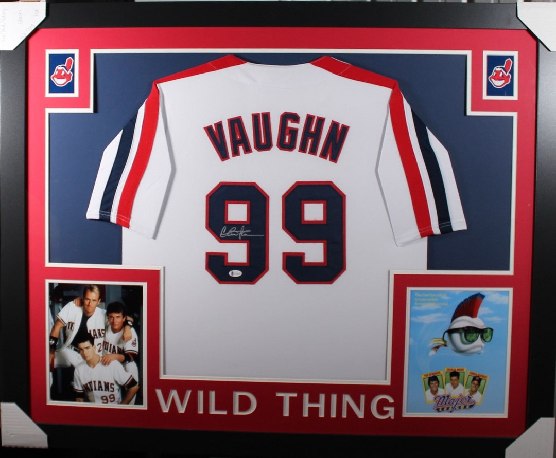 Charlie Sheen 'ricky Vaughn' (wild Thing White Skyline) Signed Autographed Framed Jersey Beckett ...