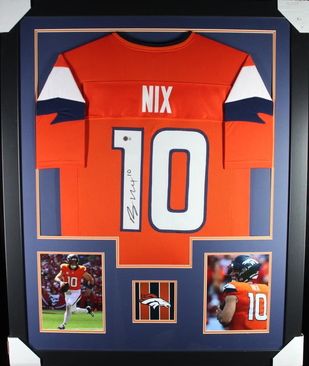 Bo Nix (denver Broncos Orange Tower) Signed Autographed Framed Jersey ...